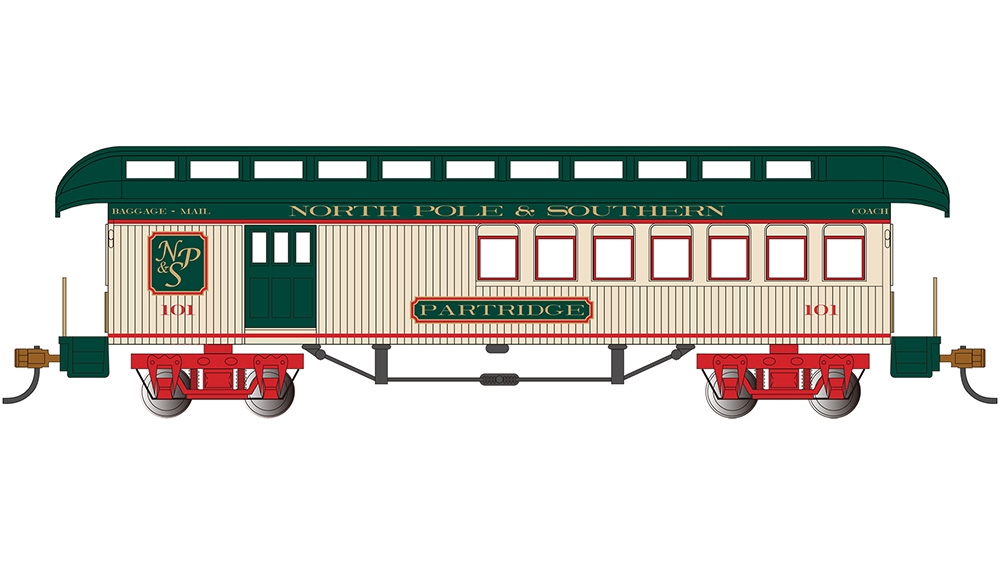 Bachmann Europe plc - Old Time Coach Clerestory Roof - Combine - N Pole & Southern Partridge